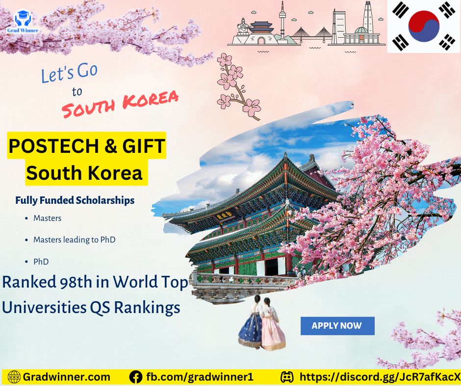 Fully Funded Masters & PhD at POSTECH Korea